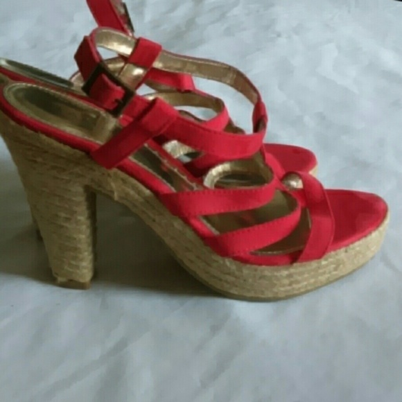Rampage | Shoes | Nwot Red Platform Cage Heels | Poshmark