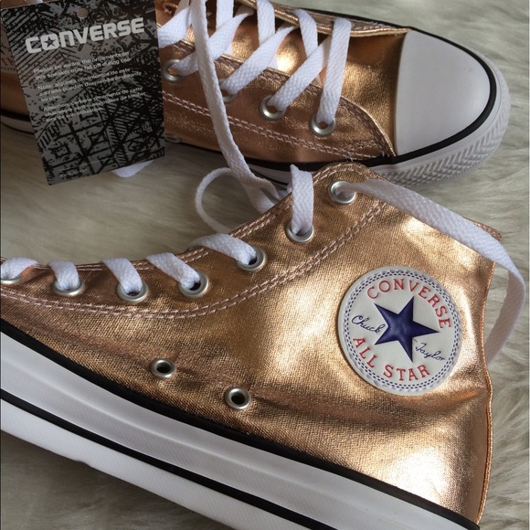 Converse | Shoes | Converse All Star Chuck Taylor Metallic Rose Gold ...