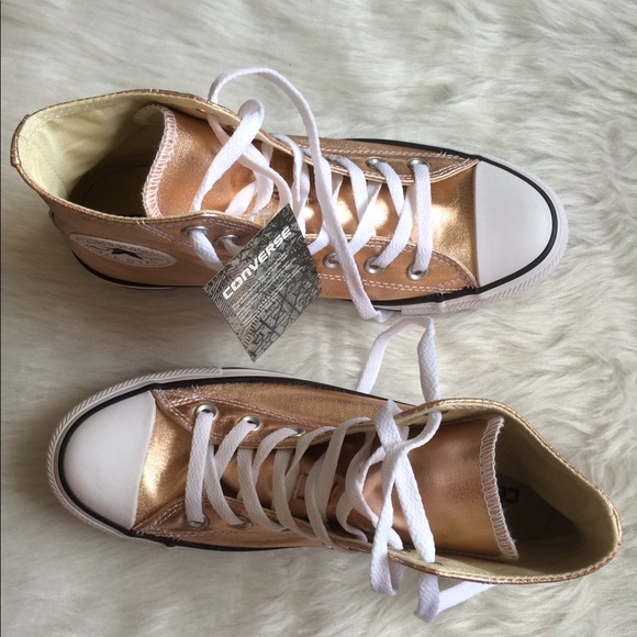 Converse | Shoes | Converse All Star Chuck Taylor Metallic Rose Gold ...