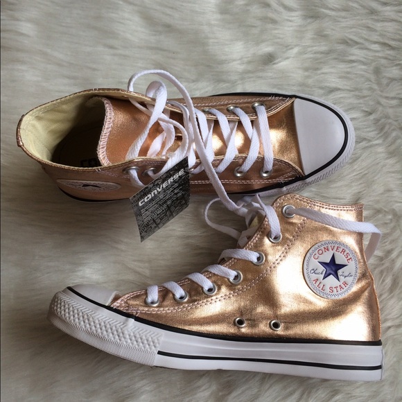 Converse | Shoes | Converse All Star Chuck Taylor Metallic Rose Gold ...