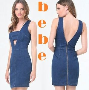 40% off bebe Dresses & Skirts - New bebe Zipper Deming mini DRESS Sexy ...