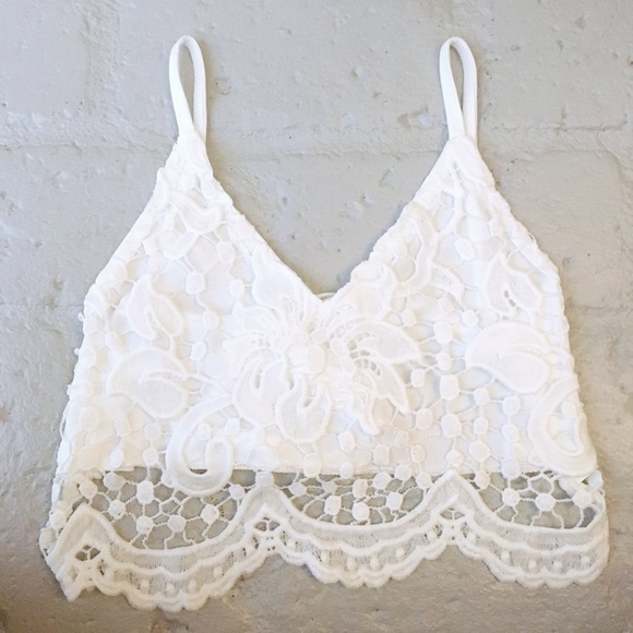 Tops | Summer Sale Last White Lace Bralette Crop Top | Poshmark