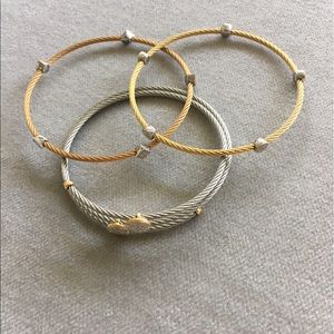 Charriol | Jewelry | Charriol Cable Diamond And Gold Bangles | Poshmark