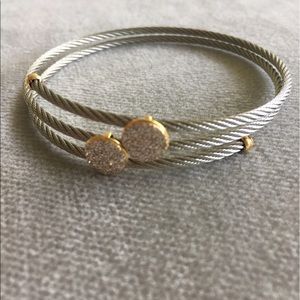 Charriol | Jewelry | Charriol Cable Diamond And Gold Bangles | Poshmark