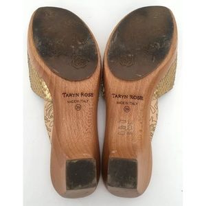 Taryn Rose | Shoes | Taryn Rose Gold Leather Clogs Sz 39 Made In Italy ...