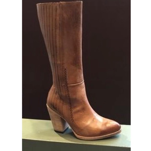Freebird by Steven | Shoes | Nib Cognac Leather Western Stacked Heel Boots | Poshmark