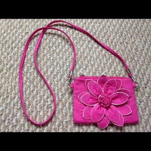 Bags | Small Pink Flower Purse On Long Strap | Poshmark