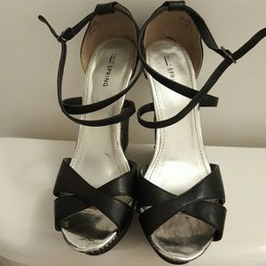 Call It Spring | Shoes | Black And Silver Call It Spring Platform Heels ...