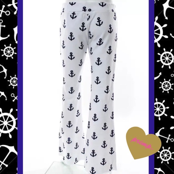 Primp | Intimates & Sleepwear | Primp Chic Whtblk Anchor Print Flare ...