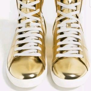 Zara | Shoes | Zara Golden High Top Sneakers Special Edition | Poshmark