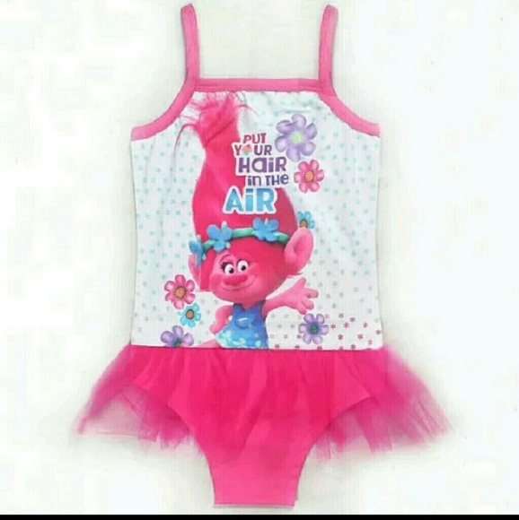 Trolls | Swim | Nwt Pink Trolls Bathing Suit Sizes 5 6 | Poshmark