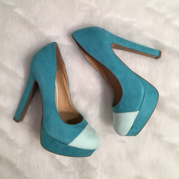 DIVA Lounge | Shoes | Turquoise Blue Platform Heels | Poshmark