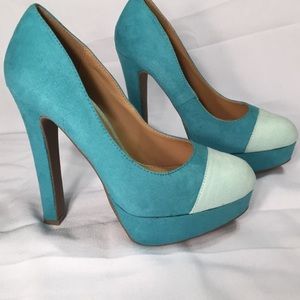 DIVA Lounge | Shoes | Turquoise Blue Platform Heels | Poshmark
