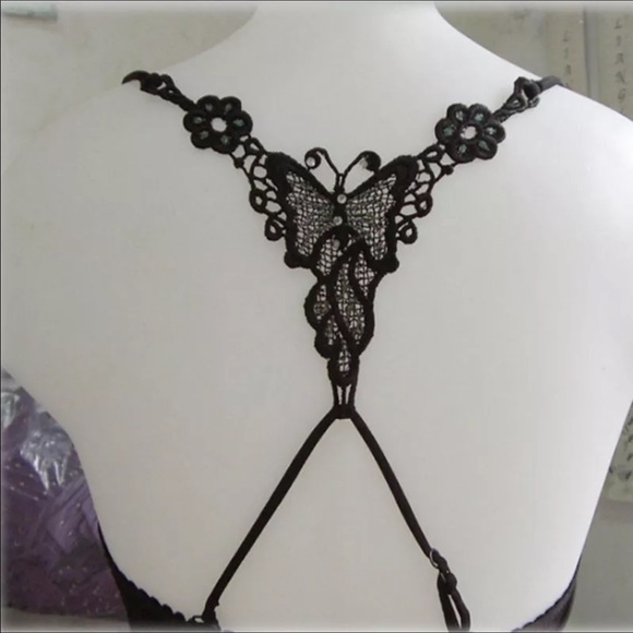 Jewelry | Nwt Black Butterfly Bra Strap | Poshmark