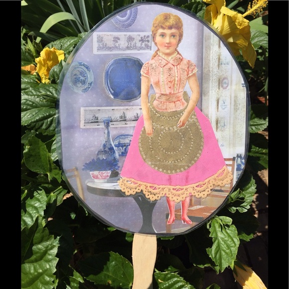Accessories | Vintage Paper Doll Hand Fan | Poshmark
