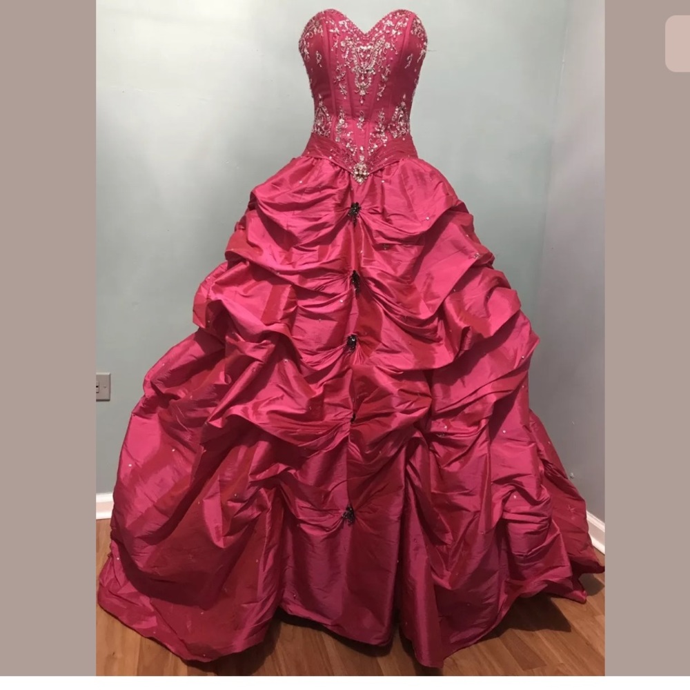 Mori Lee Quinceanera Sweet 16 Prom Pink Crystals - Gem