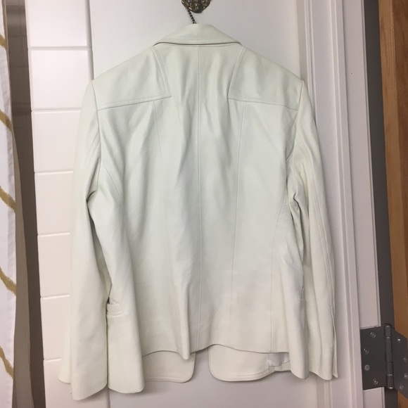 Versace | Jackets & Coats | Versace Cream Leather Jacket | Poshmark