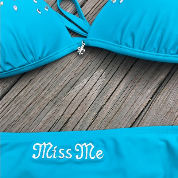 Miss Me | Swim | Miss Me Seascape Bikini In Amazon Blueretail 98 | Poshmark