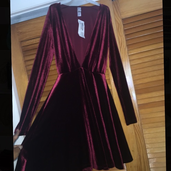 American Apparel | Dresses | Red Velevet V Cut Dress | Poshmark