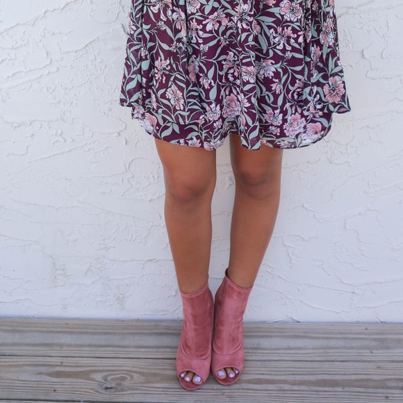 Boutique | Shoes | Dusty Rose Mauve Peep Toe Booties | Poshmark