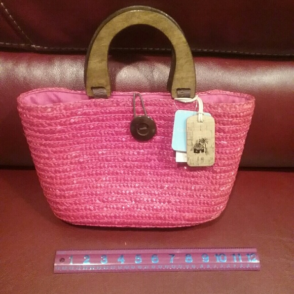 Caribbean Joe | Bags | Nwt Womens Pink Straw Handbag Final Price | Poshmark