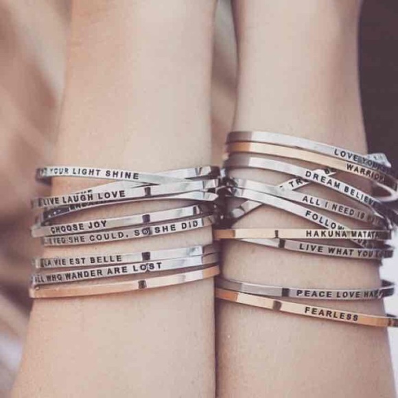 Jewelry | Single Lady Mantra Bangle Bracelet Rose Gold | Poshmark