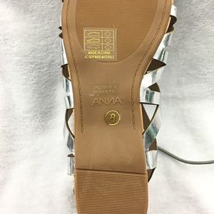 Anna | Shoes | Size 8 Silver Lace Up Strappy Sandals Gladiator | Poshmark