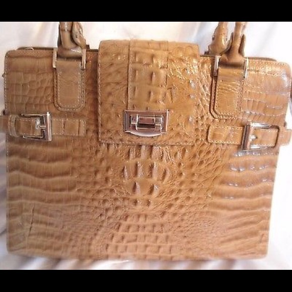 Charlie Lapson | Bags | Charlie Lapson Tan Crocodile Embossed Purse ...