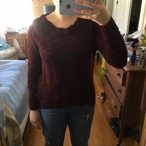 Modcloth | Sweaters | Modcloth Maroon Chunky Sweater Size M | Poshmark