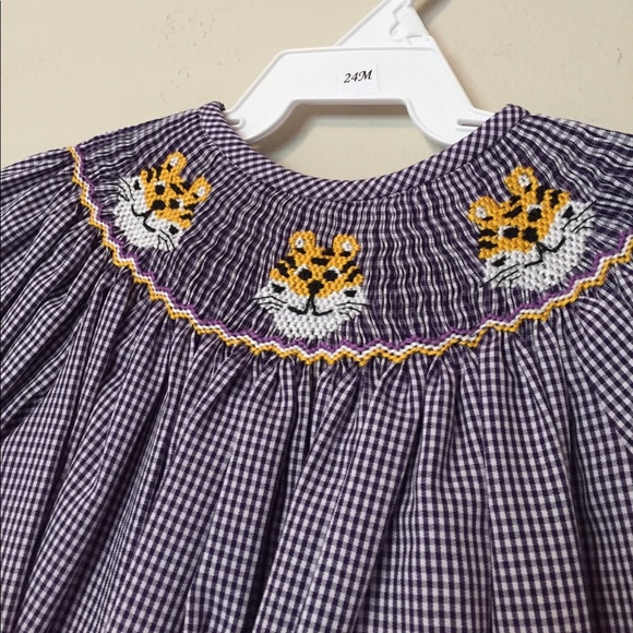 KREWE | Dresses | Krewe Lsu Tiger Baby Girl Smock Dress | Poshmark