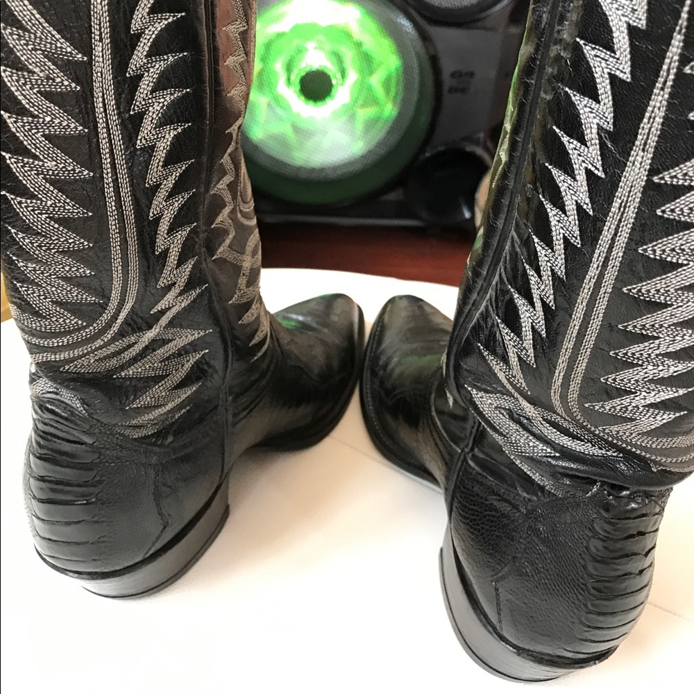 Beautiful Ostrich Leg Boots 7d U Men - Gem