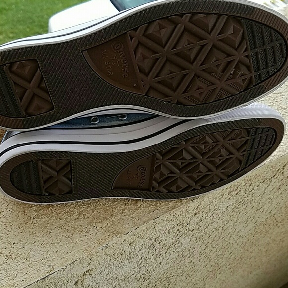 Converse | Shoes | Rare Nwt Converse Metallic Baby Blue High Tops ...