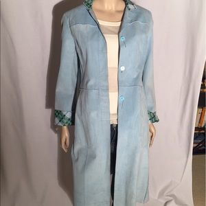 Illia | Jackets & Coats | Illia Suede Light Blue Duster Coat W Tweed ...