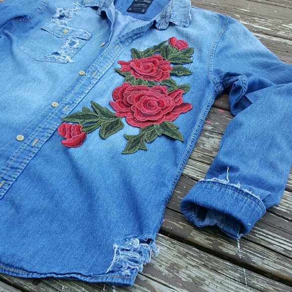 LF | Tops | Custom Denim Shirt No Offers Plz | Poshmark