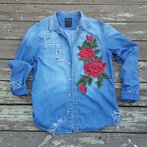 LF | Tops | Custom Denim Shirt No Offers Plz | Poshmark