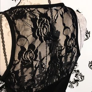 Tops | Nwt Black Skull Tank Wlace Back | Poshmark