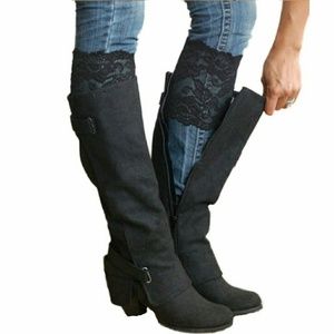 Accessories | Black Lace Boot Cuff Western Chic Boho | Poshmark