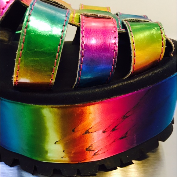 YRU | Shoes | Yru Chariot Holographic Rainbow Platforms | Poshmark