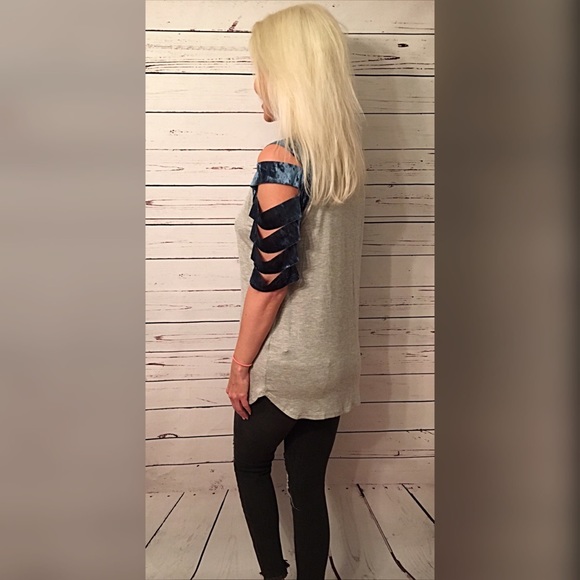 Tops | Last One Slashed Velvet Trim Baseball Tee | Poshmark