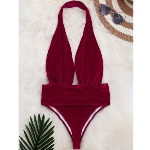 Swim | Red Velvet One Piece Swimming Suit | Poshmark