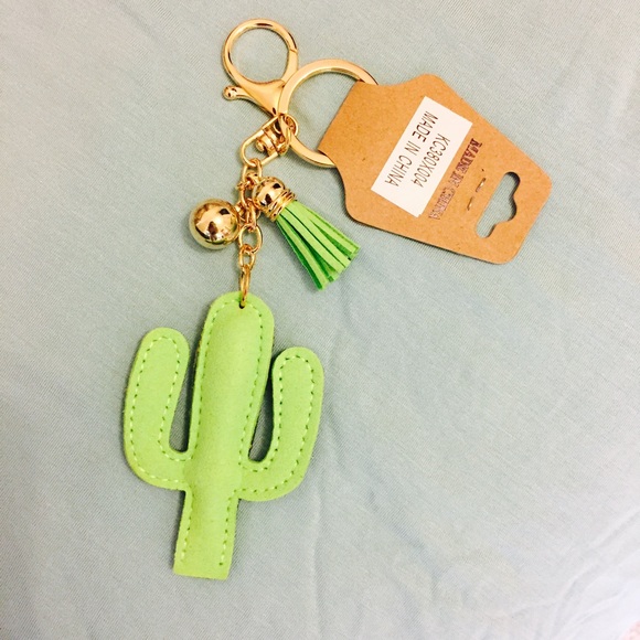 Free People | Accessories | Cactus Rhine Stone Keychain Charm | Poshmark