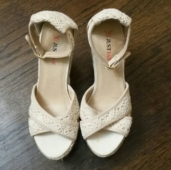 JustFab | Shoes | Justfab Off White Wedges | Poshmark