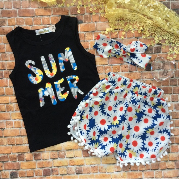 Matching Sets | Boutique Girls 3pc Summer Floral 3pc Set | Poshmark