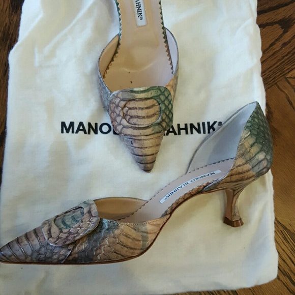 Manolo Blahnik | Shoes | Authentic Manolo Blahnik Exotic Dorsay Leather ...
