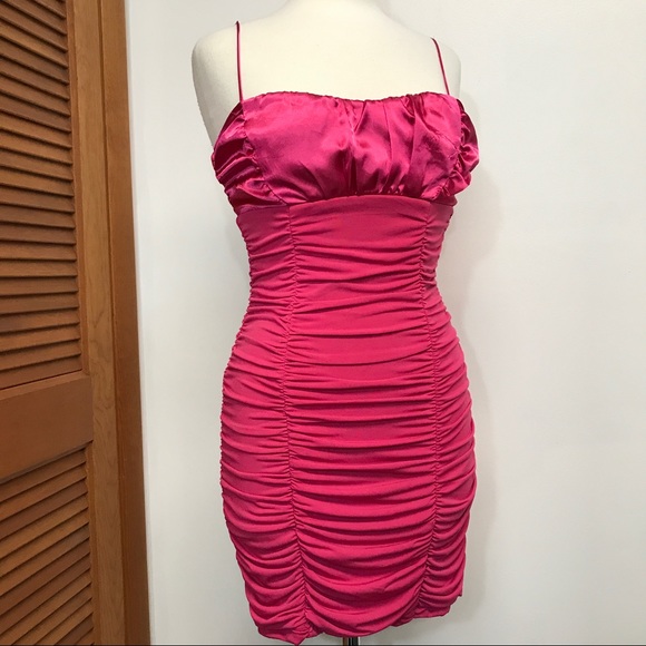 Speechless | Dresses | Speechless Deep Pink Satin Like Form Fitting ...