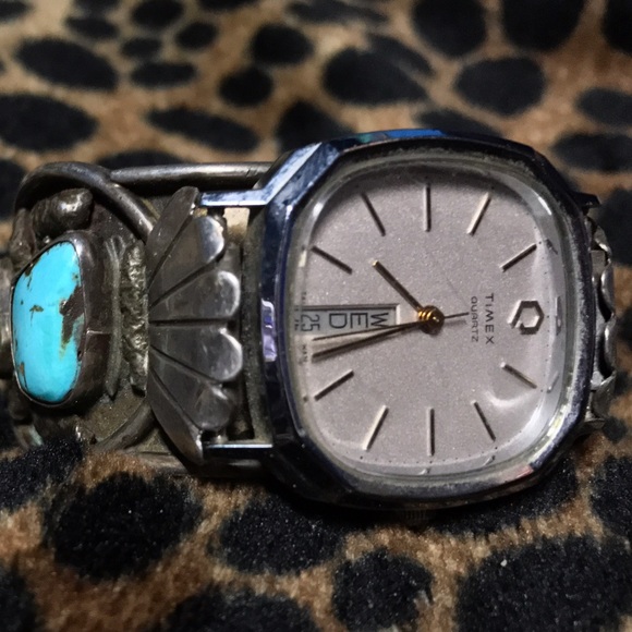 Timex | Accessories | Antique Silver Turquoise Timex Watch | Poshmark