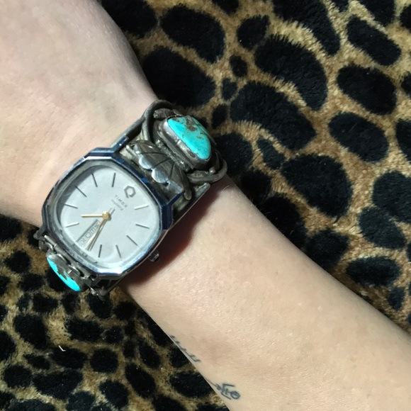 Timex | Accessories | Antique Silver Turquoise Timex Watch | Poshmark