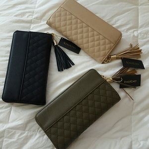 bebe | Bags | New Bebe Logo Quilted Wallet In 3 Colors | Poshmark