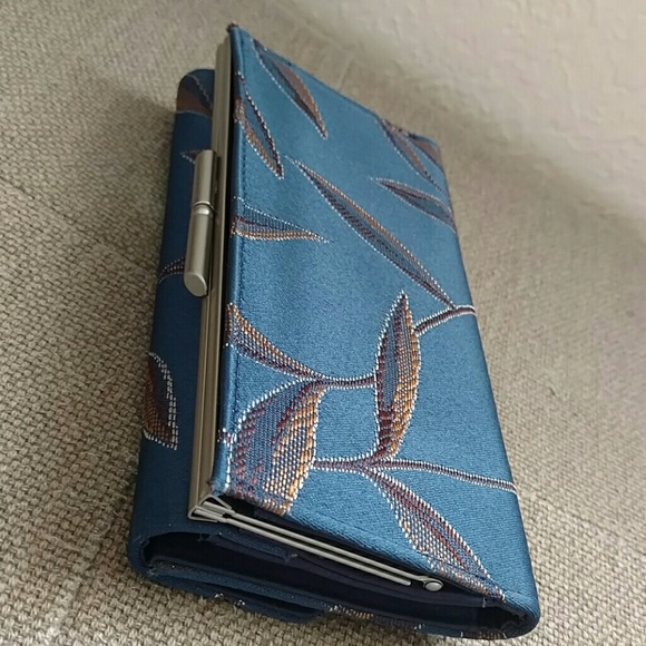 Rolf | Bags | Rolf Check Book Clutch Embroidery Navy Wallet | Poshmark