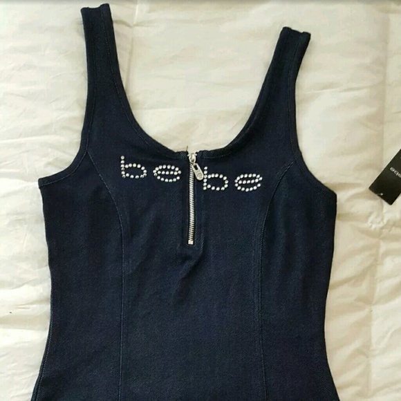 bebe | Dresses | New Bebe Zipper Deming Mini Dress Sexy Dress And ...